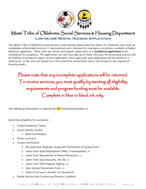 Fillable Online Low Income Rental Housing Application Fax Email Print ...