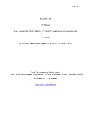 THE SIGN LANGUAGE PROFICIENCY INTERVIEW (SLPI) Doc Template | pdfFiller