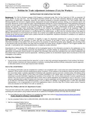 Fillable Online TAA petition form Fax Email Print - pdfFiller