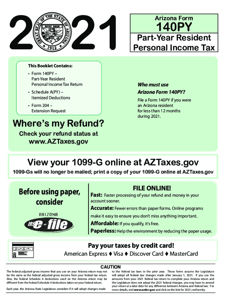 Fillable Online Form 140 - Arizona Resident Personal Income Tax Booklet ...