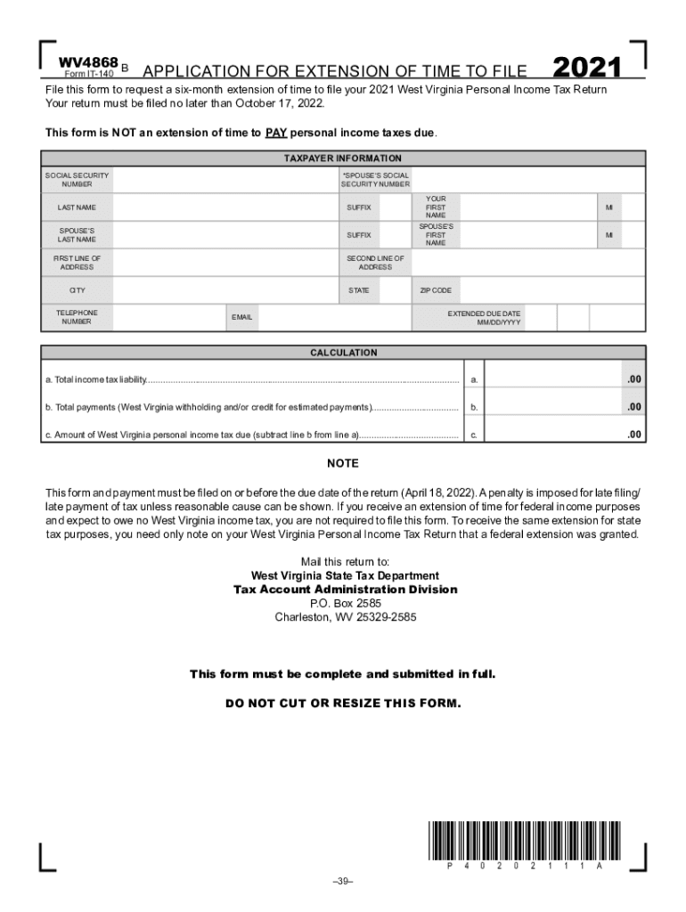 Fillable Online West Virginia State Tax Information Fax Email Print ...