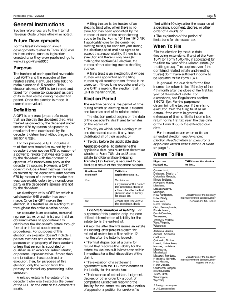 Fillable Online About Form 8855, Election to Treat a Qualified ...
