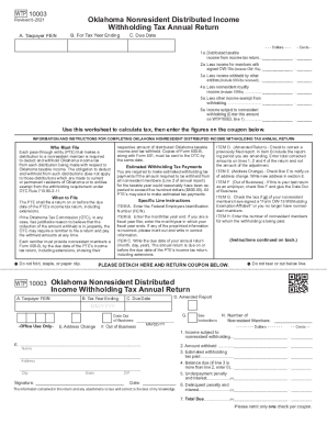 Fillable Online Form WTP-10003 Oklahoma Nonresident Distributed Income ...