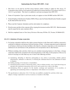Fillable Online Instructions for Form CBT-2553Cert Fax Email Print ...