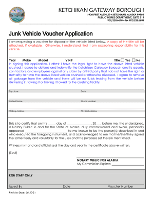 Fillable Online Junk Vehicle Program Fax Email Print - pdfFiller