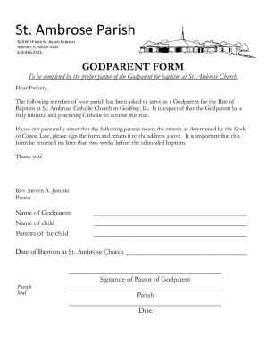 Fillable Online Godparent Form Fax Email Print - pdfFiller