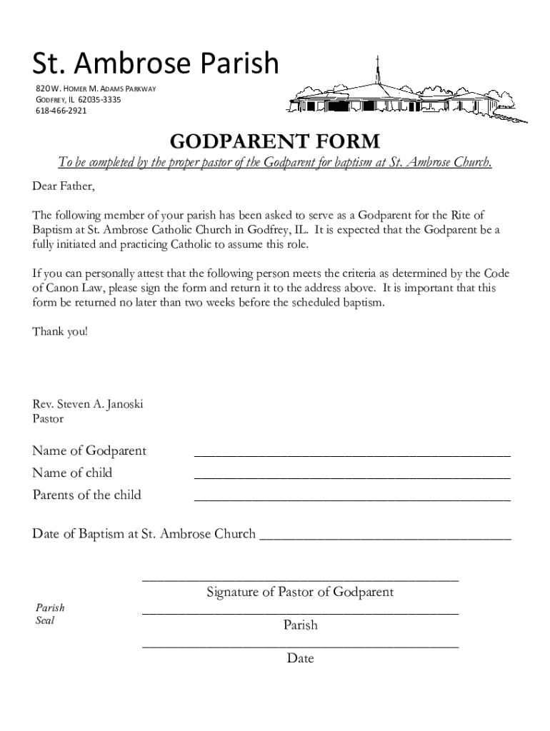 Fillable Online Godparent Form Fax Email Print - pdfFiller