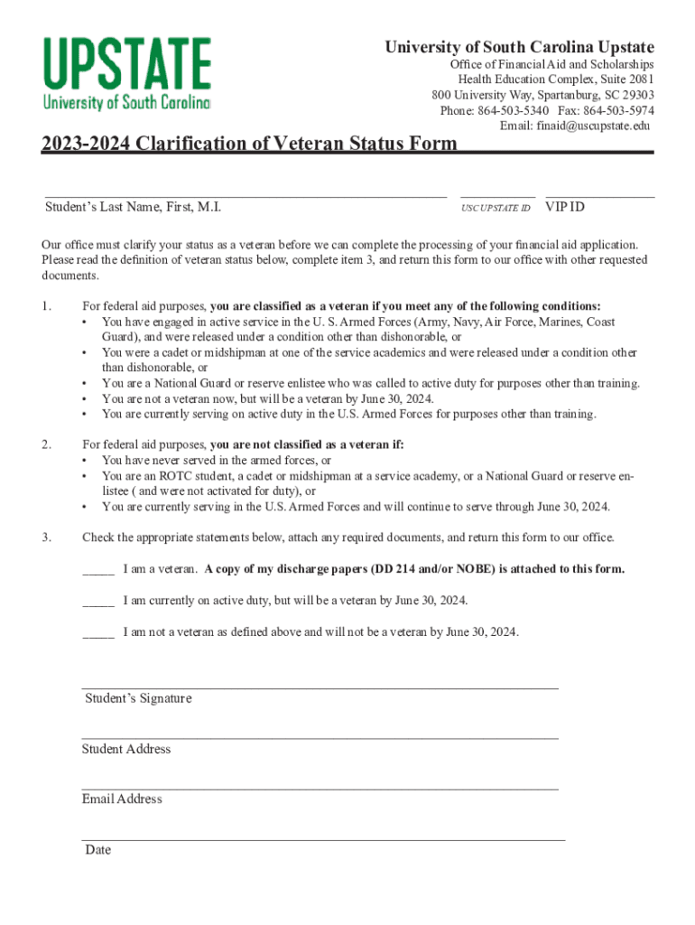 Fillable Online USC Upstate Offers Free Financial Aid Assistance During ... Fax Email Print ...