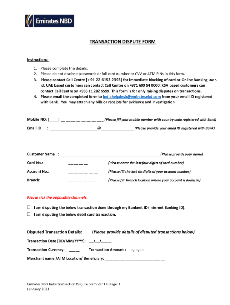Fillable Online ATM/DEBIT CARD DISPUTE FORM PART 1 Fax Email Print ...