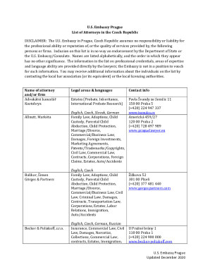 Fillable Online ATTORNEYS' LIST The U.S. Embassy Mexico City does ...