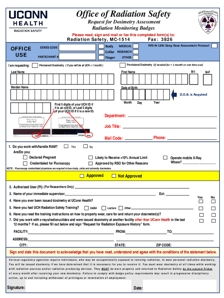 Fillable Online Enrollment and Dosimetry Request Form for Medical ...