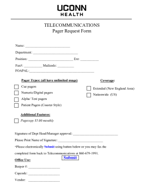 Fillable Online BEEPER REQUEST FORM Fax Email Print - pdfFiller