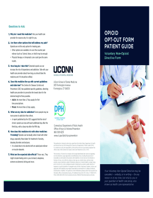 Fillable Online OPIOID OPT-OUT FORM PATIENT GUIDE - UConn Health Fax ...
