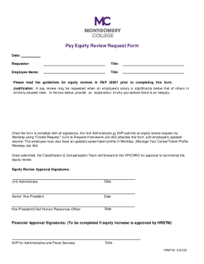 Fillable Online Pay Equity Review Request Form Fax Email Print - pdfFiller