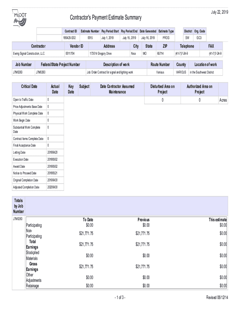 Fillable Online Job Order Contract for signal and lighting work Fax ...