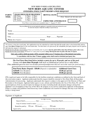 Fillable Online NEW BERN PARKS & RECREATION Fax Email Print - pdfFiller