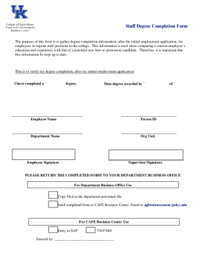 Fillable Online Staff Degree Completion Form Fax Email Print - pdfFiller