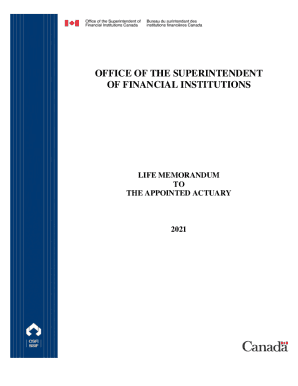Fillable Online Life Memorandum to the Appointed Actuary (2021) Fax ...