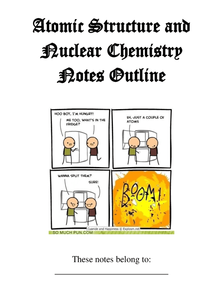 Fillable Online Atomic Structure and Nuclear Chemistry Notes Outline ...