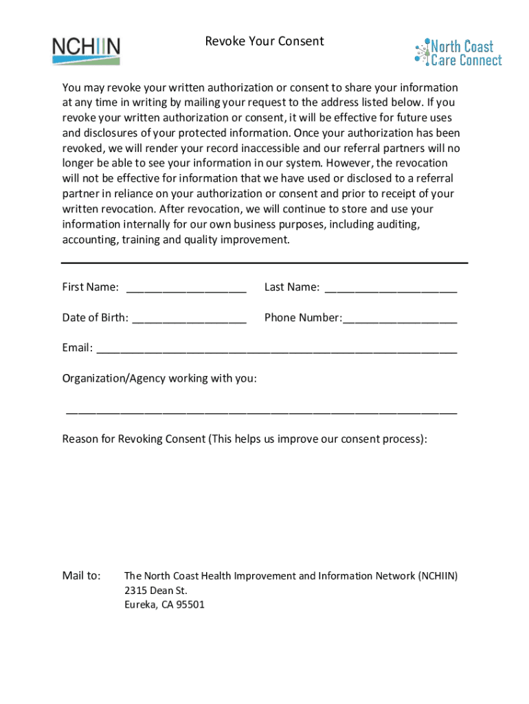 Fillable Online Revoke Your Consent Fax Email Print - pdfFiller