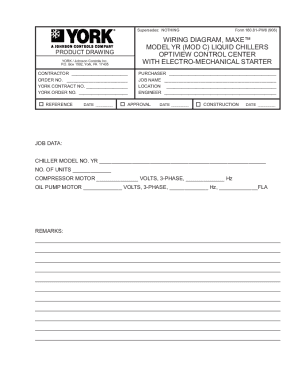 Fillable Online YR Style C Wiring Diagram Liquid Chillers Optiview ...