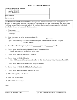 Fillable Online SAMPLE COURT REPORT GUIDE Fax Email Print - pdfFiller