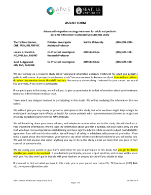 Fillable Online ASSENT FORM Fax Email Print - pdfFiller