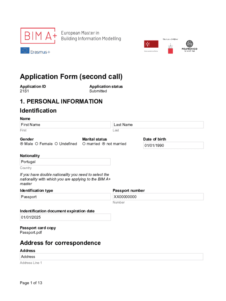 Fillable Online Application Form (second call) Fax Email Print - pdfFiller