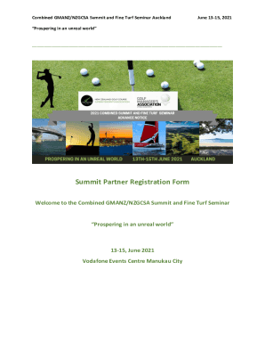 Fillable Online Summit Partner Registration Form Fax Email Print ...