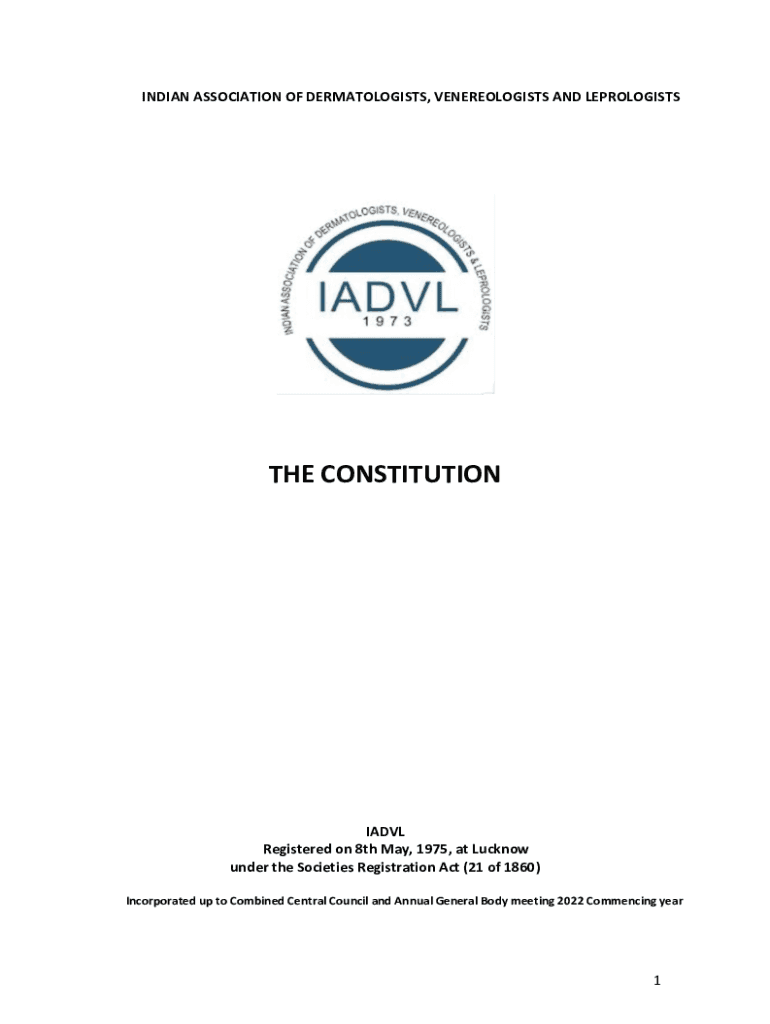 Fillable Online Establishment of IADVL and its present day status Fax ...
