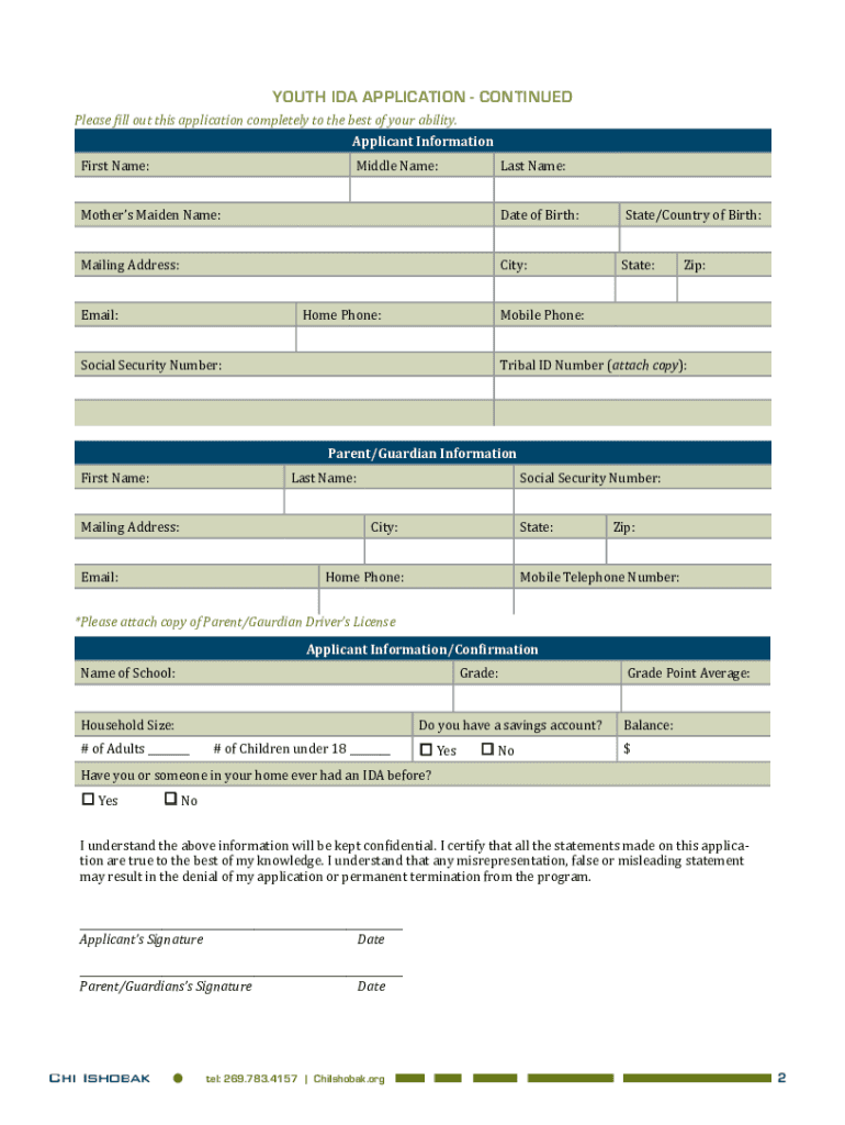 Fillable Online Individual Development Account (IDA): What it is, How ...