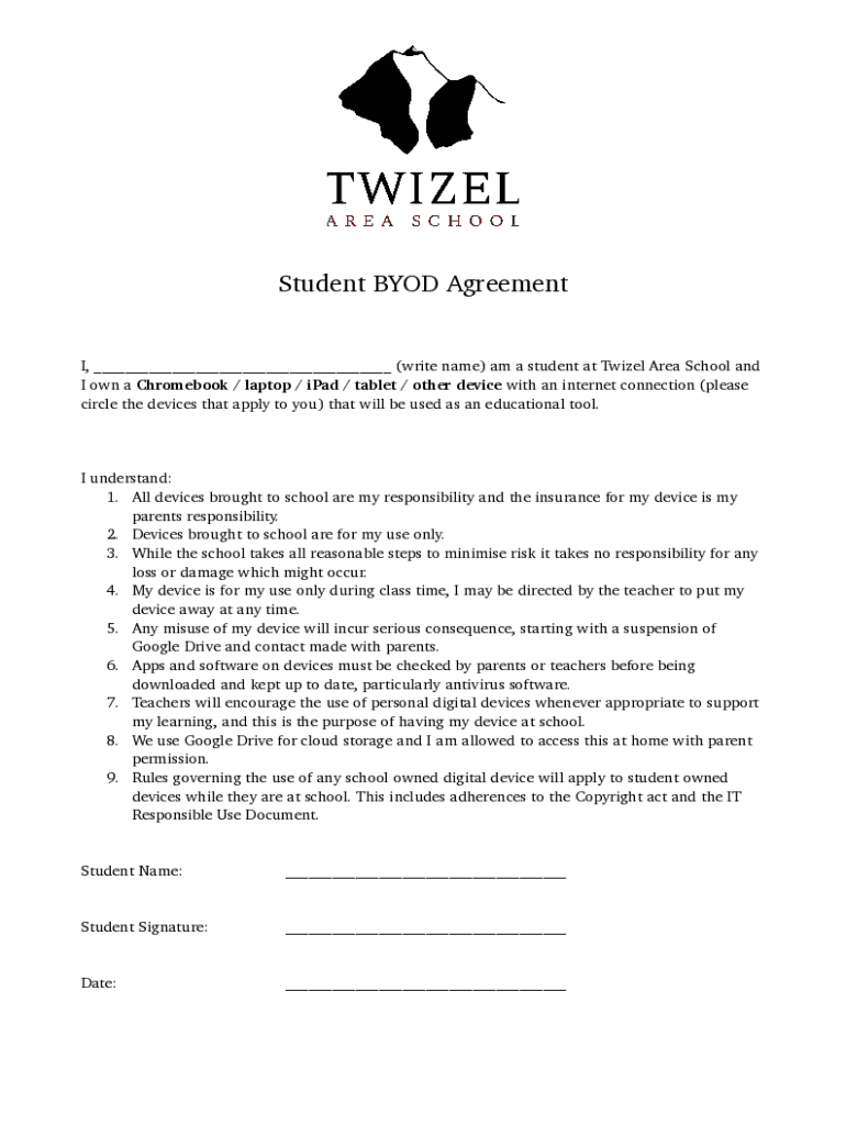 Fillable Online Use of TechnologyiPad/Chromebook Agreement Fax Email ...