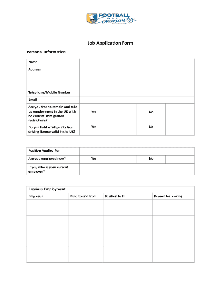 Fillable Online job-application-form-coach Fax Email Print - pdfFiller
