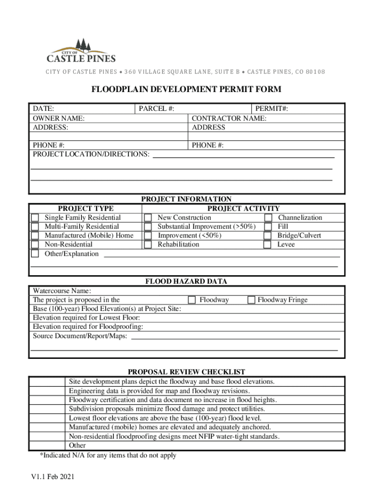 Fillable Online Flood Plain Development Application ( ... Fax Email ...