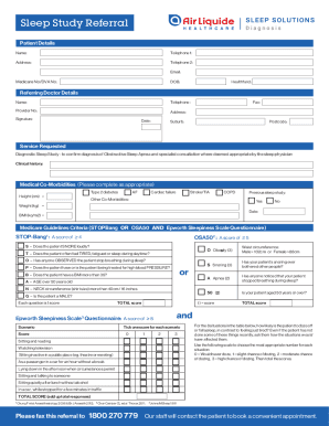 Fillable Online Home Sleep Study Patient Fax Email Print - pdfFiller
