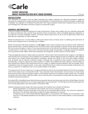 Fillable Online Breast Reconstruction With Tissue Expander Consent Form ...