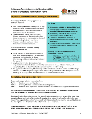 Fillable Online IRCA Board of Directors Nomination Form Fax Email Print ...