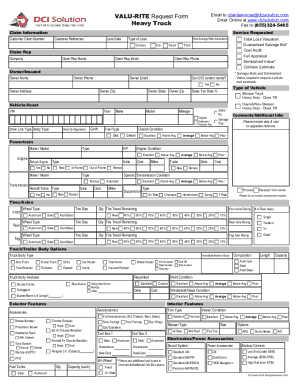 Fillable Online VALU-RITE Request Form Heavy Truck Fax Email Print ...