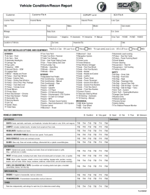 Fillable Online Vehicle Condition Report Template - Fill Online ...