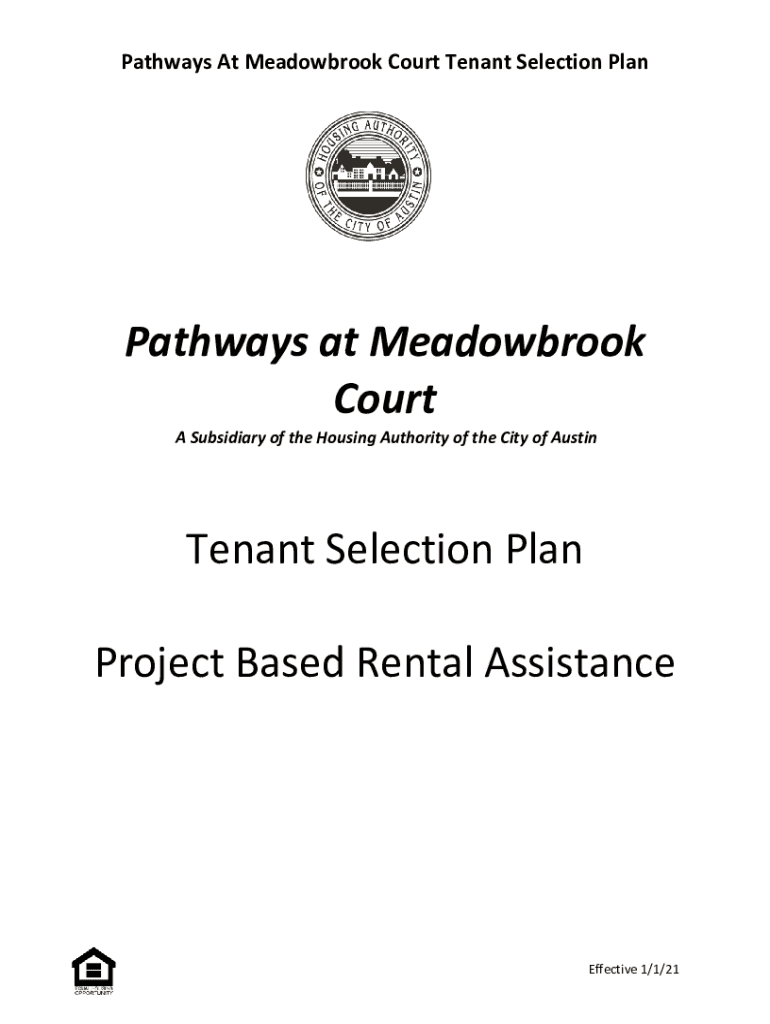 Fillable Online Pathways at Meadowbrook Court Tenant Selection Plan ...