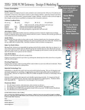 Fillable Online PLTW Gateway New Design and ModelingCourse Outline Fax ...