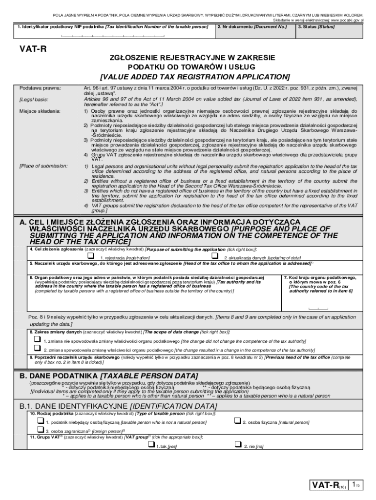 Fillable Online VAT-R Fax Email Print - pdfFiller
