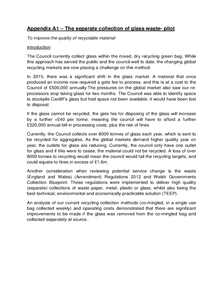 Fillable Online Appendix A1 The separate collection of glass waste ...