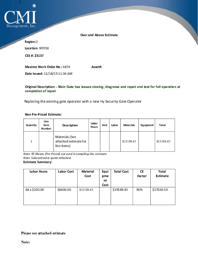 Fillable Online Replacing the existing gate operator with a new Hy Security ... Fax Email Print ...