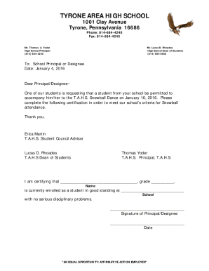 Fillable Online TASD Begins Search for New High School Principal Fax ...