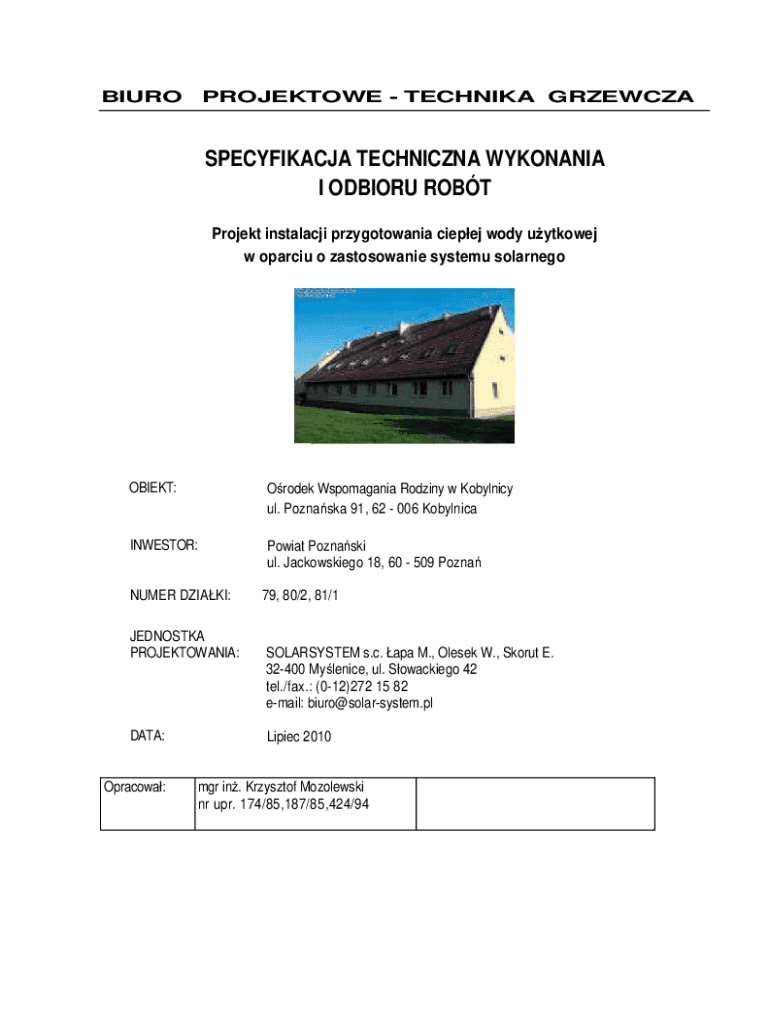 Fillable Online Specyfikacja techniczna wykonania i odbioru robt Fax Email Print - pdfFiller