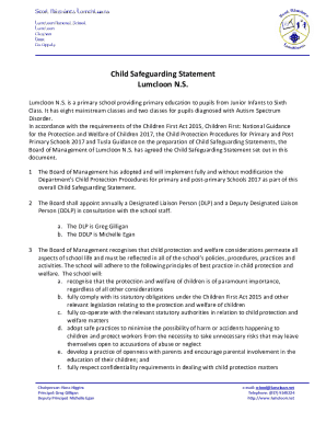 Fillable Online Child Safeguarding Statement Lumcloon NS Fax Email ...