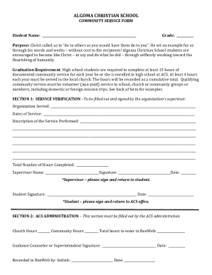 Fillable Online community service form Fax Email Print - pdfFiller