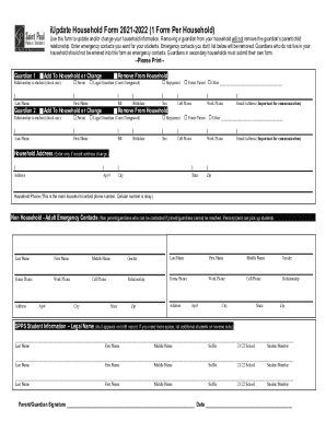 Fillable Online iUpdate Household Form 2021-2022 (1 ... Fax Email Print ...
