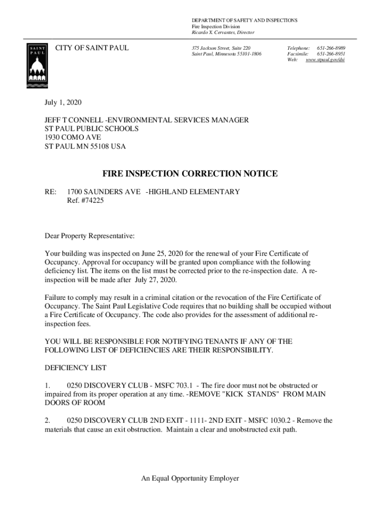 Fillable Online Fire Inspection Division Fax Email Print - pdfFiller